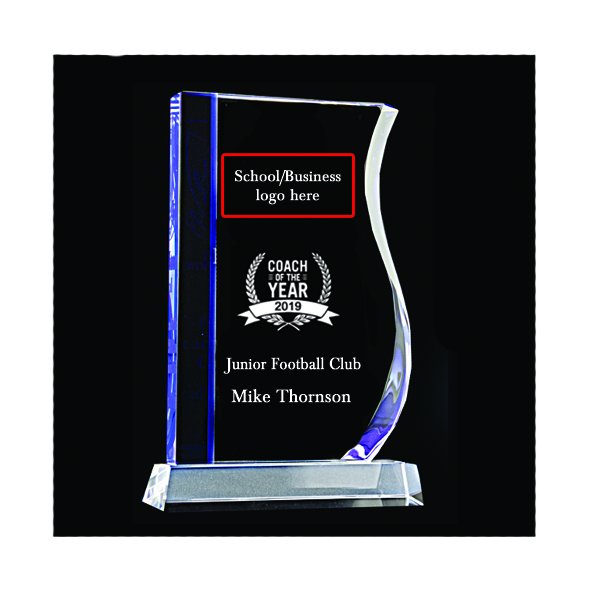 2D Blue Edged Trophy | Punchprint Photo Engraving