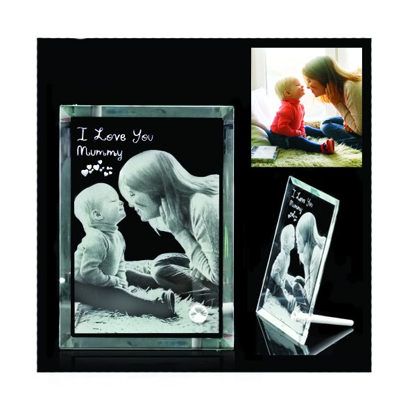 2D Plaque with diamond stud stand Medium | Punchprint Photo Engraving